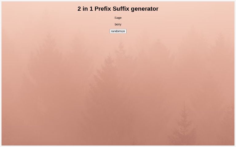 2 in 1 Prefix Suffix generator