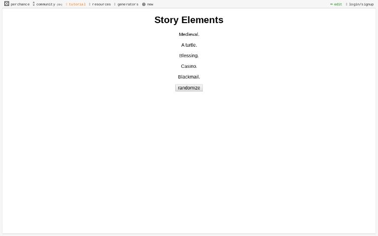 Story Elements ― Perchance Generator