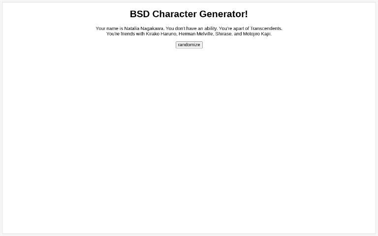 BSD Character Generator!