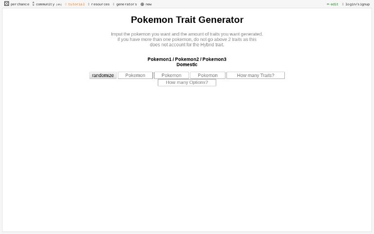 Pokemon Trait Generator