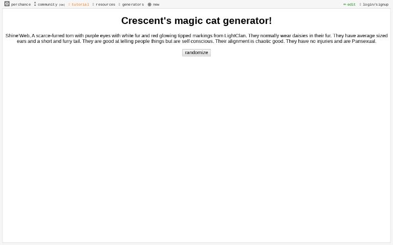 Crescent's magic cat generator!