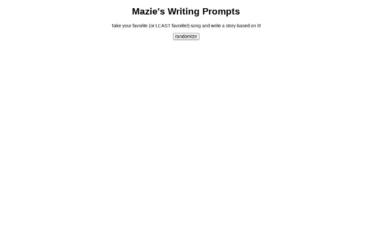 Mazie's Writing Prompts ― Perchance Generator
