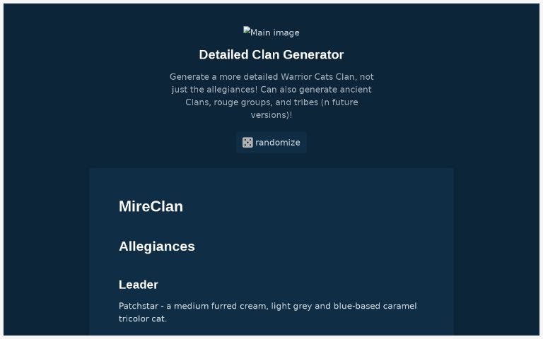 Detailed Clan Generator
