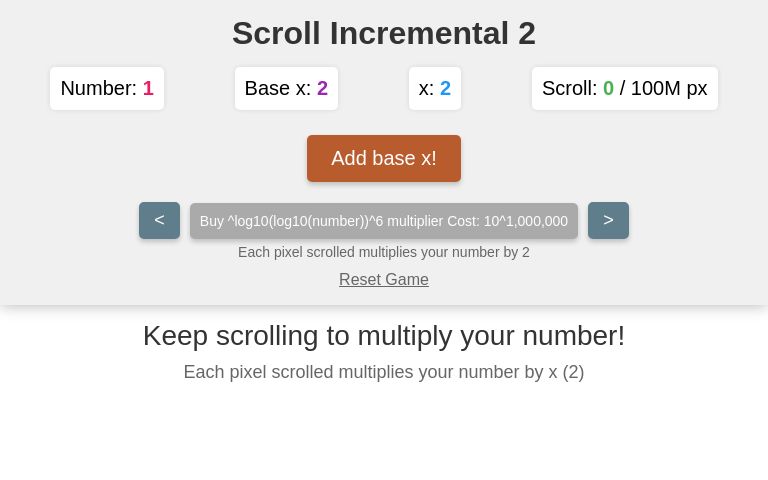 Scroll Incremental 2 ― Perchance Generator