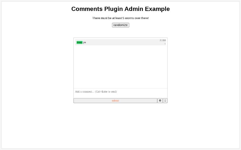 Comments Plugin Admin Example