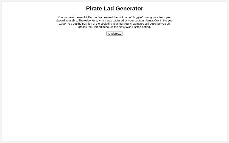 Pirate Lad Generator
