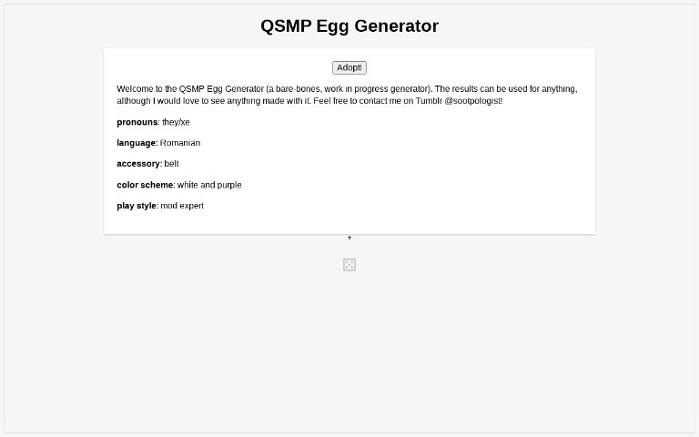 QSMP Egg Generator