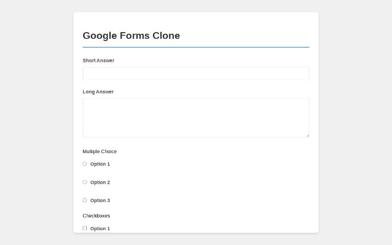 Google Forms Clone ― Perchance Generator