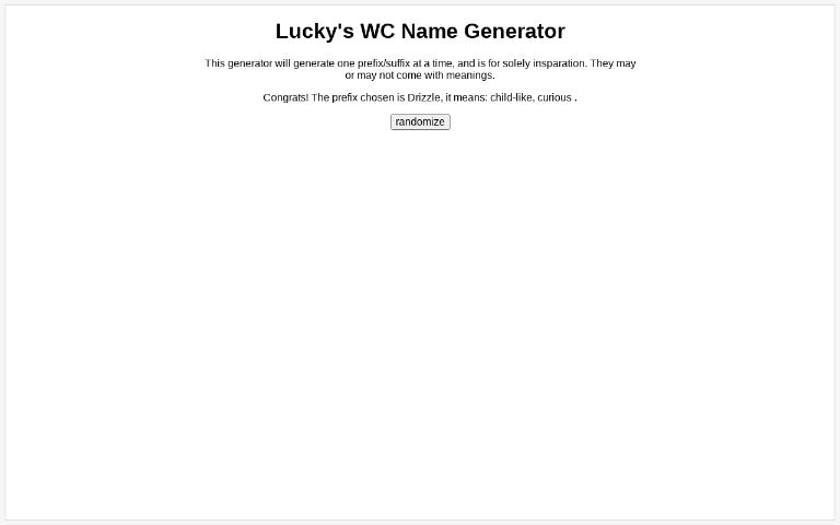 Lucky's WC Name Generator
