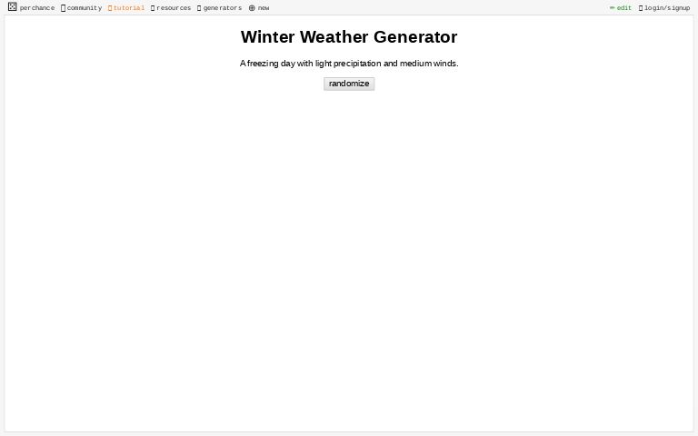 Winter Weather Generator