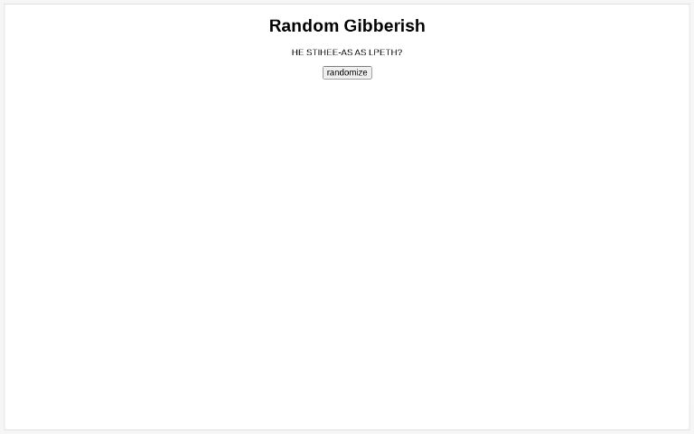 Random Gibberish ― Perchance Generator