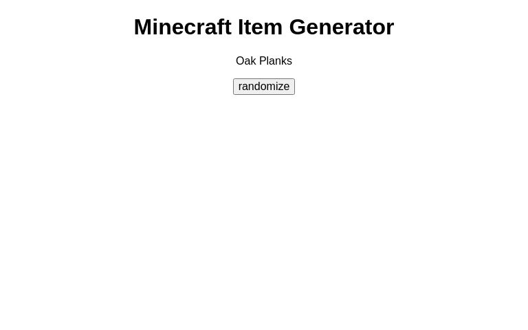 Minecraft Item Generator