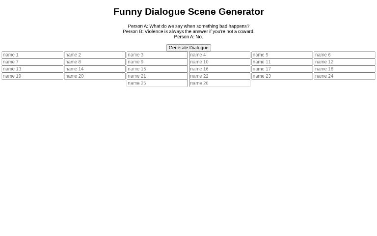 Funny Dialogue Scene Generator