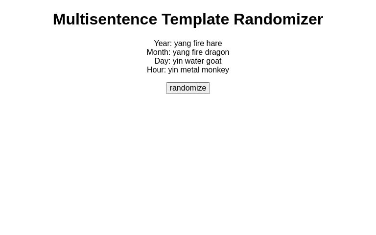Multisentence Template Randomizer ― Perchance Generator