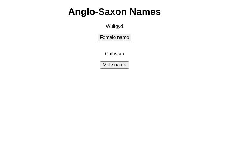 Anglo-Saxon Names ― Perchance Generator