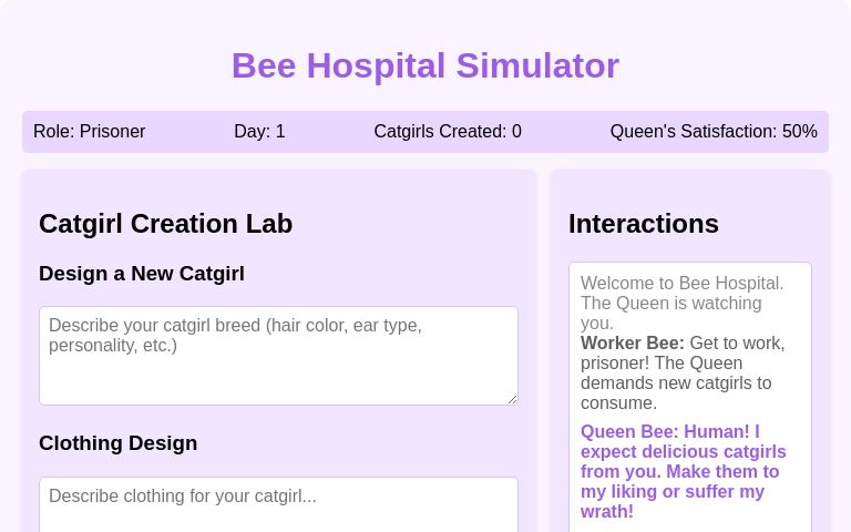 Bee Hospital Simulator ― Perchance Generator