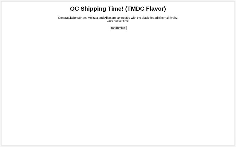 OC Shipping Time! (TMDC Flavor) ― Perchance Generator