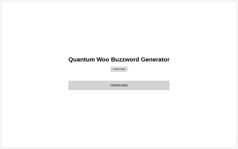Quantum Woo Buzzword Generator