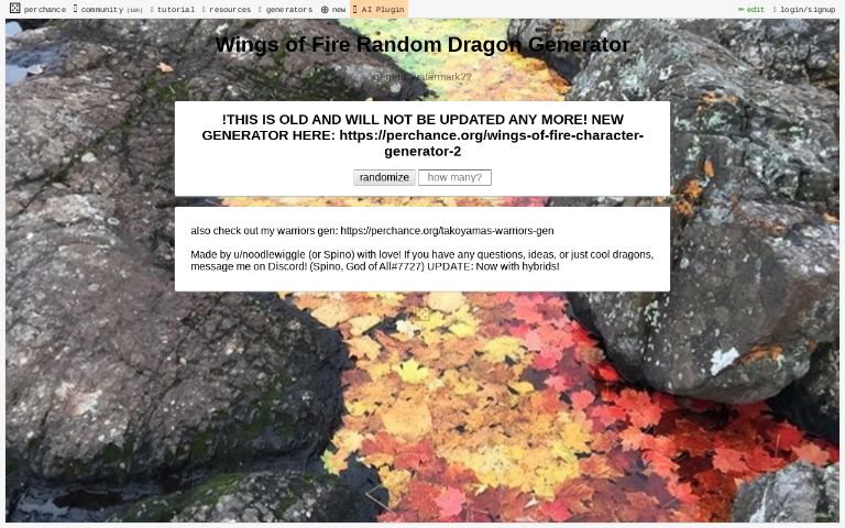 Wings of Fire Random Dragon Generator