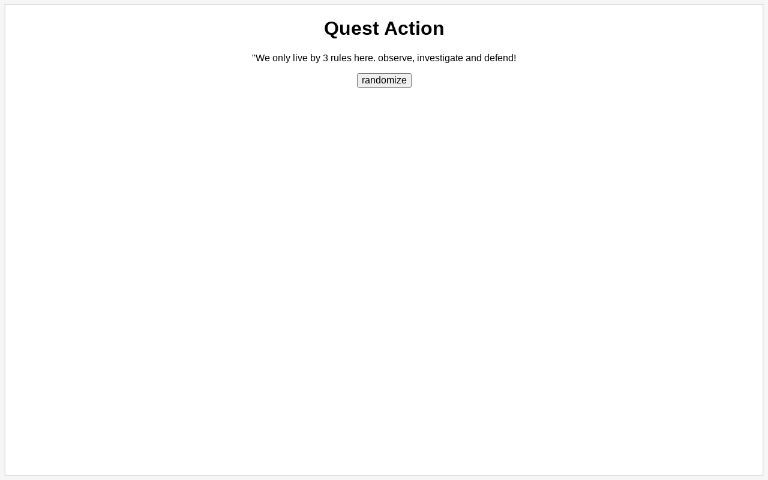 Quest Action ― Perchance Generator