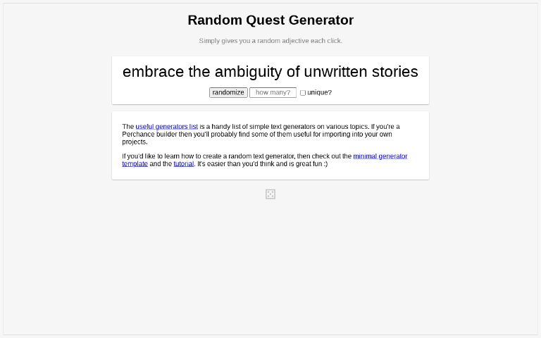 Random Quest Generator