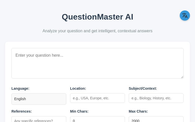 QuestionMaster AI ― Perchance Generator