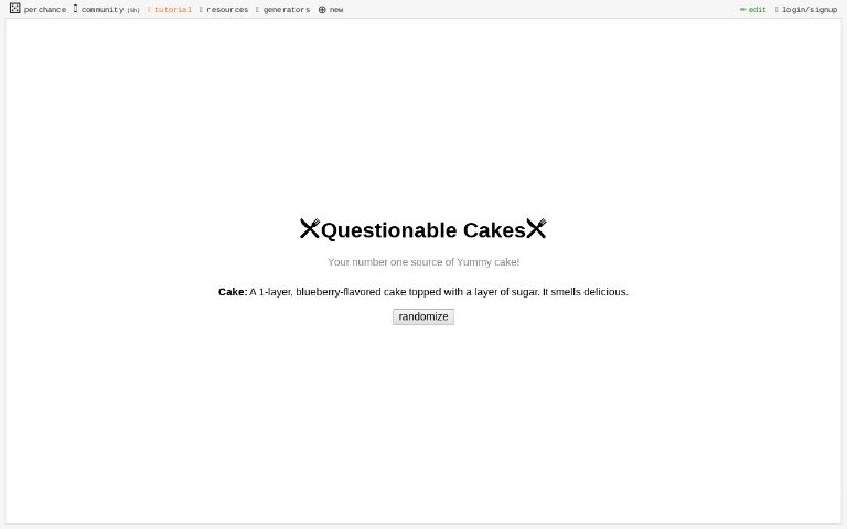 Questionable Cakes ― Perchance Generator