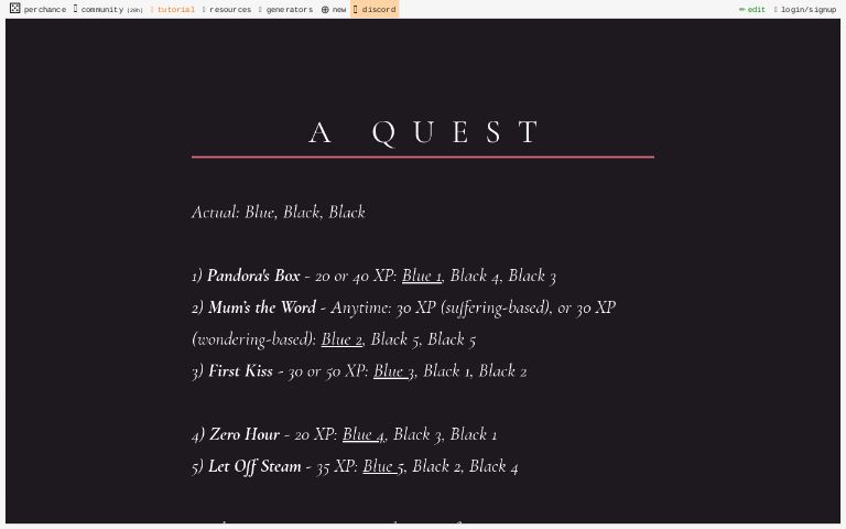 A Quest ― Perchance Generator