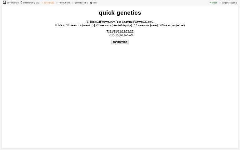 quick genetics ― Perchance Generator