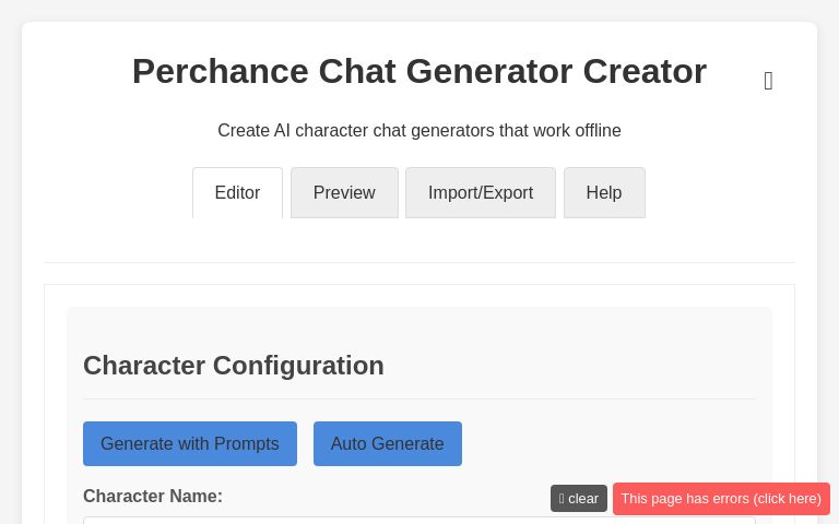 Perchance Chat Generator Creator