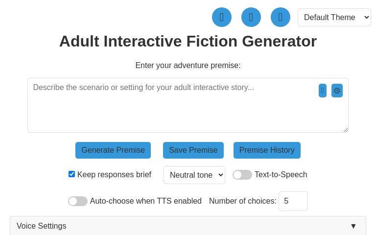 Adult Interactive Fiction Generator