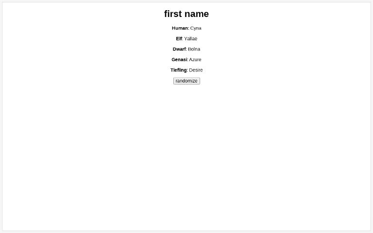 first name ― Perchance Generator