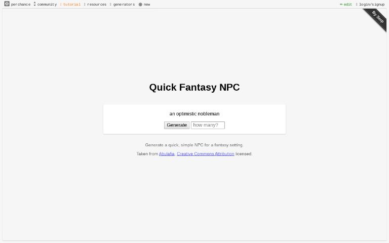 Quick Fantasy NPC ― Perchance Generator