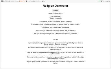 Religion Generator