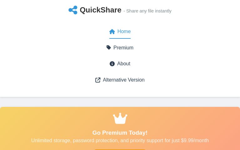 QuickShare - Share any file instantly ― Perchance Generator
