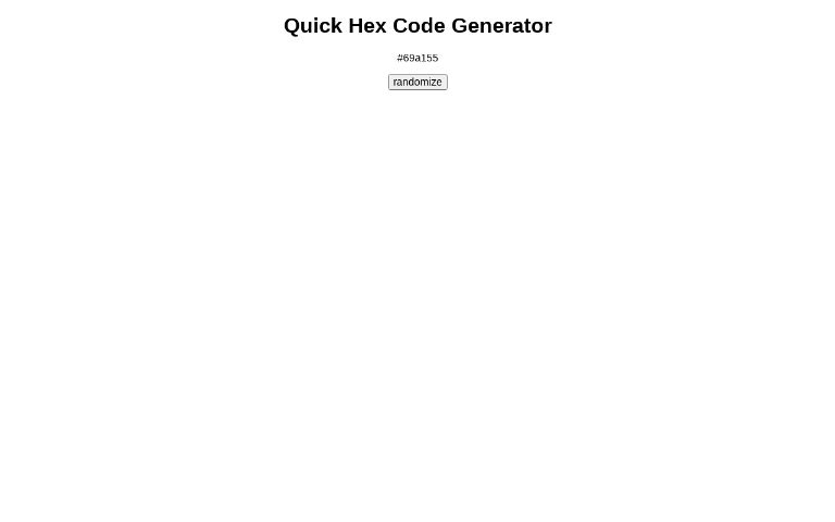 Quick Hex Code Generator