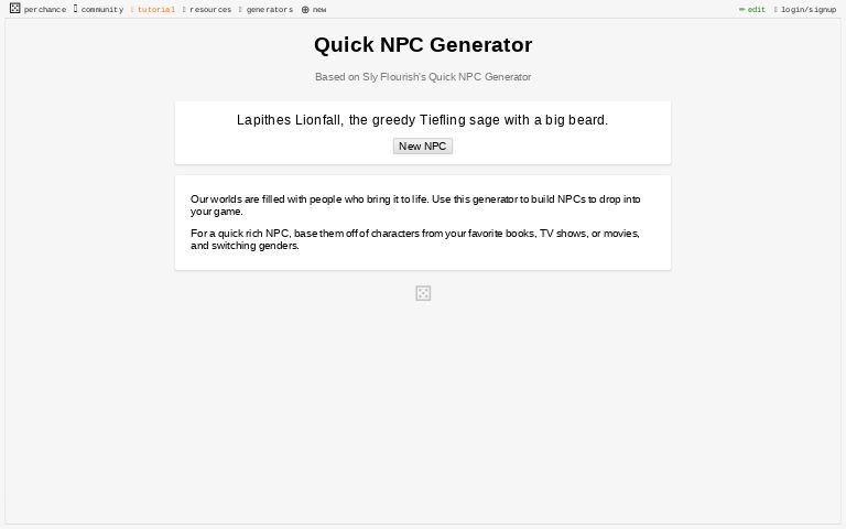 Quick NPC Generator