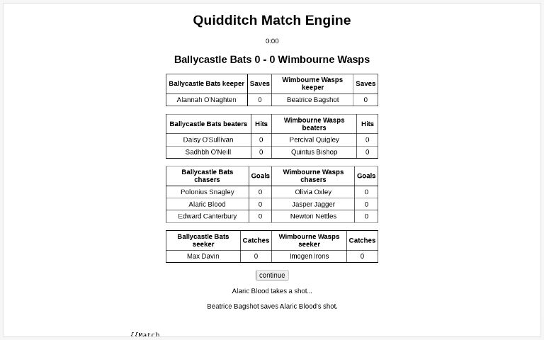 Quidditch Match Engine ― Perchance Generator