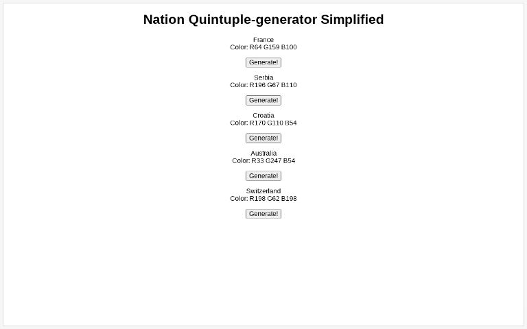 Nation Quintuple-generator Simplified