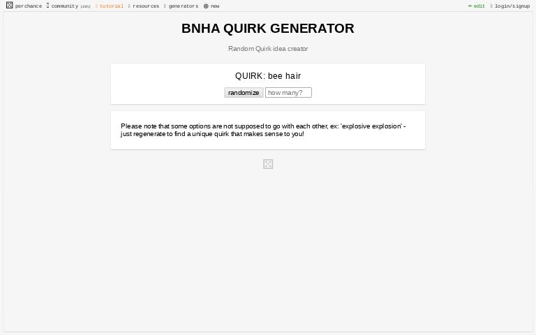 BNHA QUIRK GENERATOR