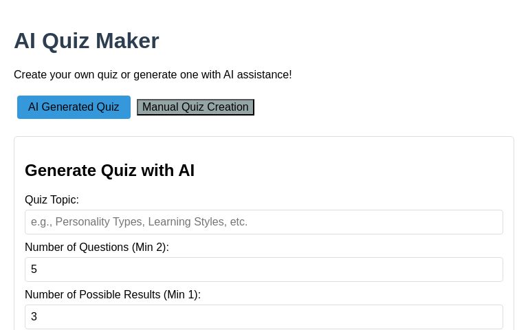 AI Quiz Maker ― Perchance Generator