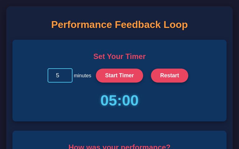Performance Feedback Loop ― Perchance Generator