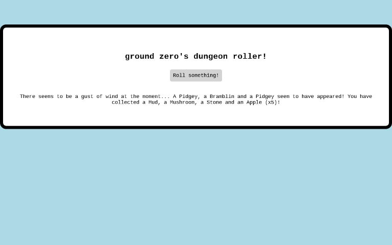 Ground Zero's dungeon roller! ― Perchance Generator