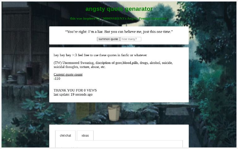 angsty quote gen ― Perchance Generator