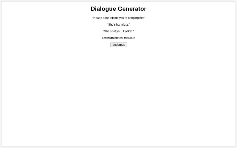 Dialogue Generator