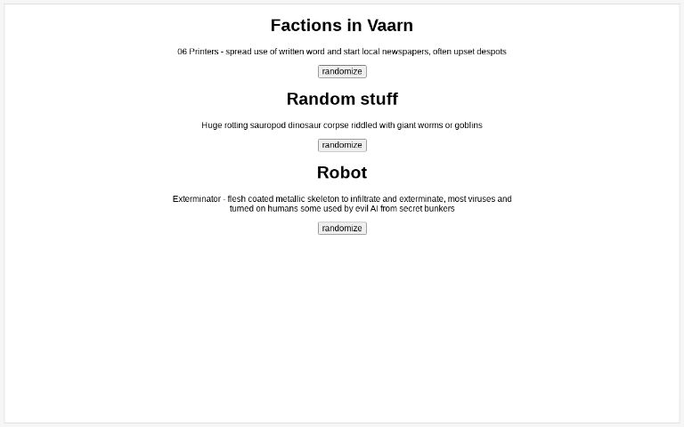 Factions in Vaarn ― Perchance Generator