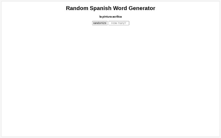 Random Spanish Word Generator