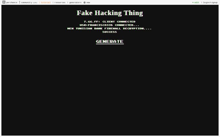 Fake Hacking Thing ― Perchance Generator