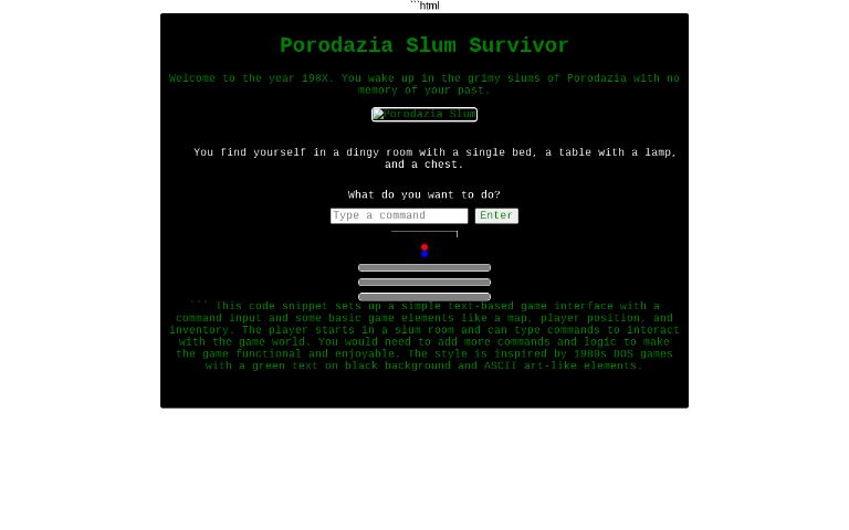 Porodazia Slum Survivor ― Perchance Generator