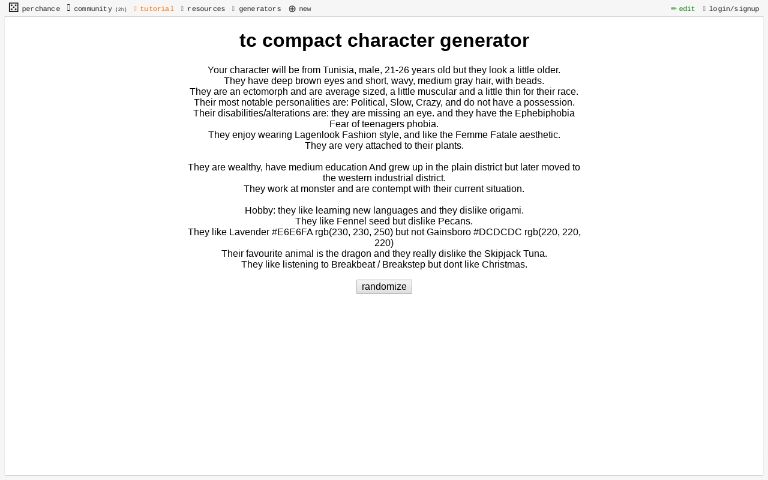 tc compact character generator